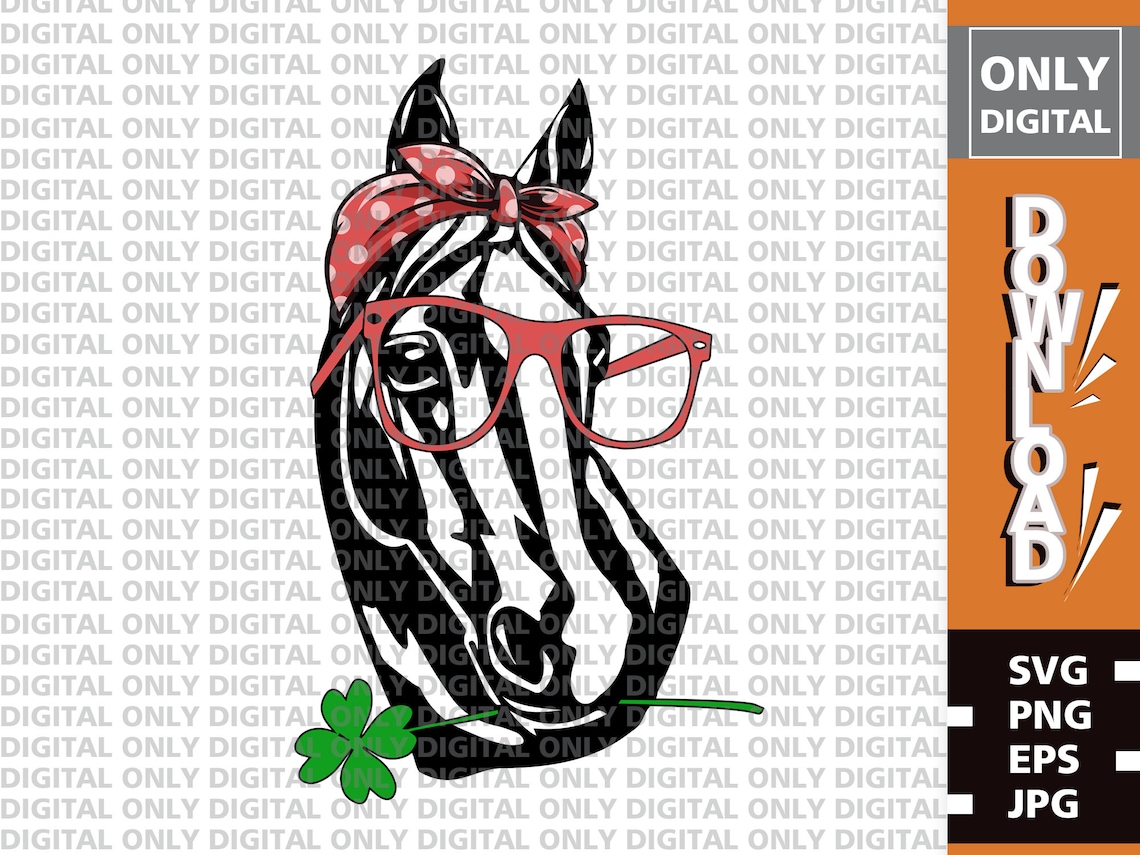 Horse Face Svg Horse Clipart Horse in Bandana Svg Horse - Etsy