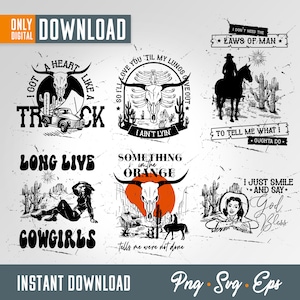 Western Design Bundle, SVG PNG EPS, Cowboy Clipart (digital Download ...