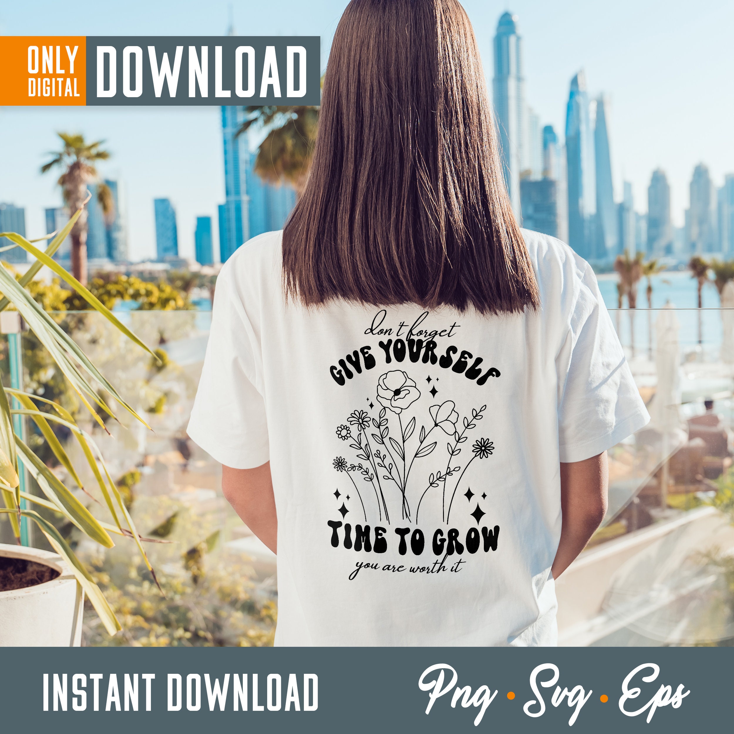 Give Yourself Time SVG PNG Self Love Svg Motivational Svg - Etsy