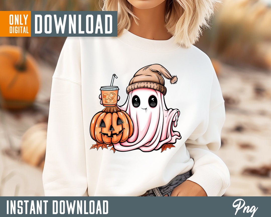 Cute Ghost Png, Fall Vibes Png, Autumn Coffee Png, Cute Thanksgiving ...
