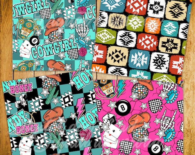 Trucker Patch Girl Boss Vibe Collage Seamless File Pattern Featuring ...
