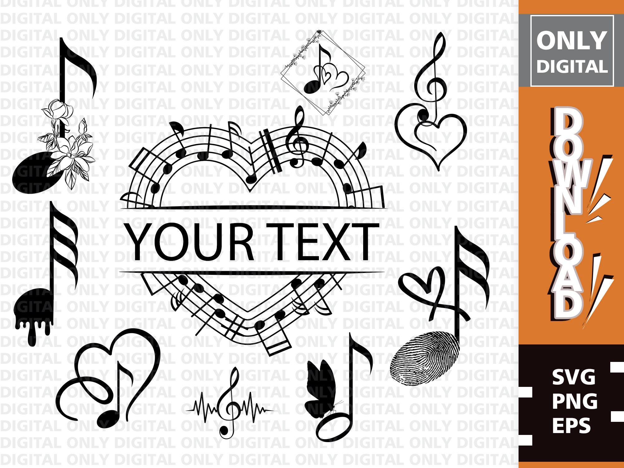 Music Notes Svg Music Notes Music Notes Split Svg Music - Etsy Canada