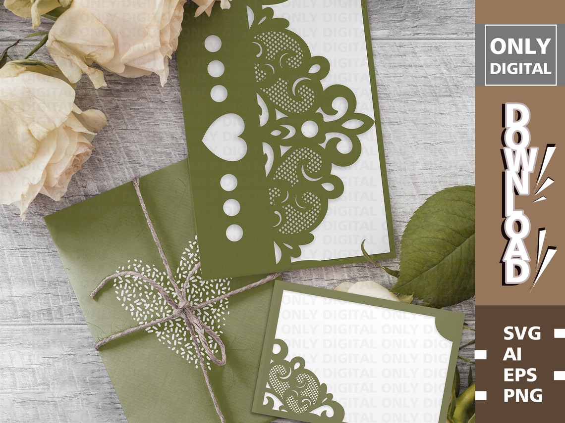 Wedding Invitation Template Wedding SVG Invite Holder - Etsy