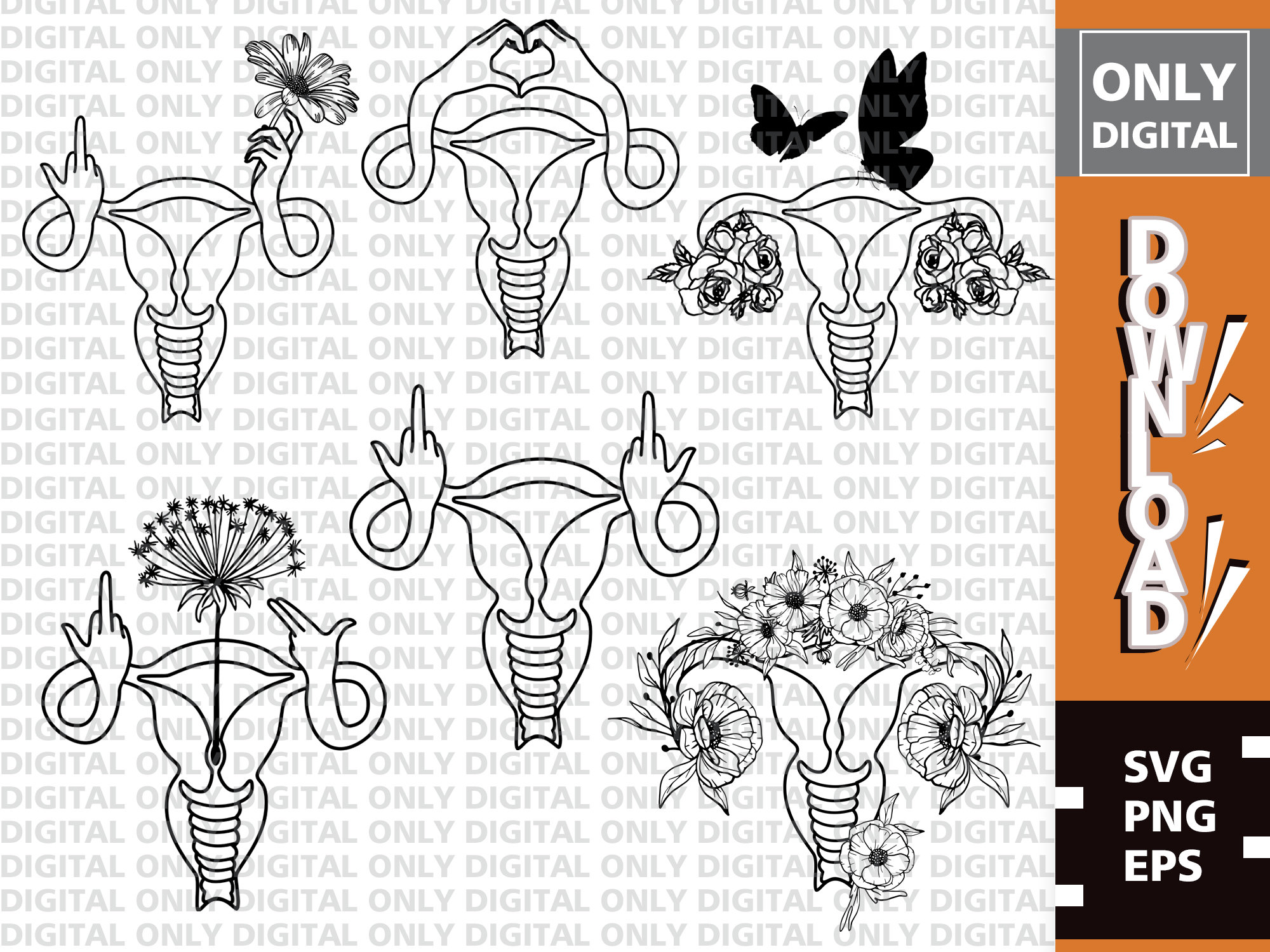 Uterus Svg Floral Uterus Svg Middle Finger Uterus Svg File - Etsy Australia