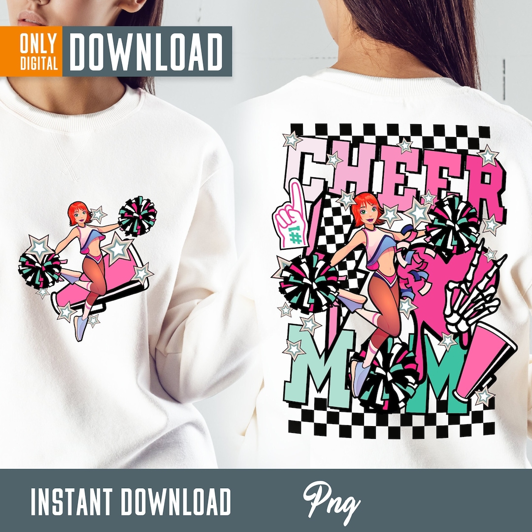 Cheer Mom RETRO Sublimation Design Png , Cheer Mom PNG, Cheer Mom ...