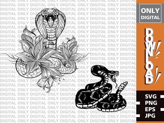 Serpiente floral svg serpiente svg cobra floral svg cobra - Etsy México