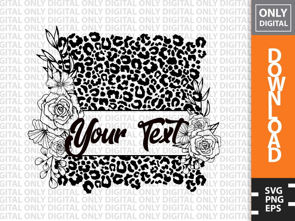 Cute Leopard Frame Leopard Border Svg Flower Border Svg - Etsy