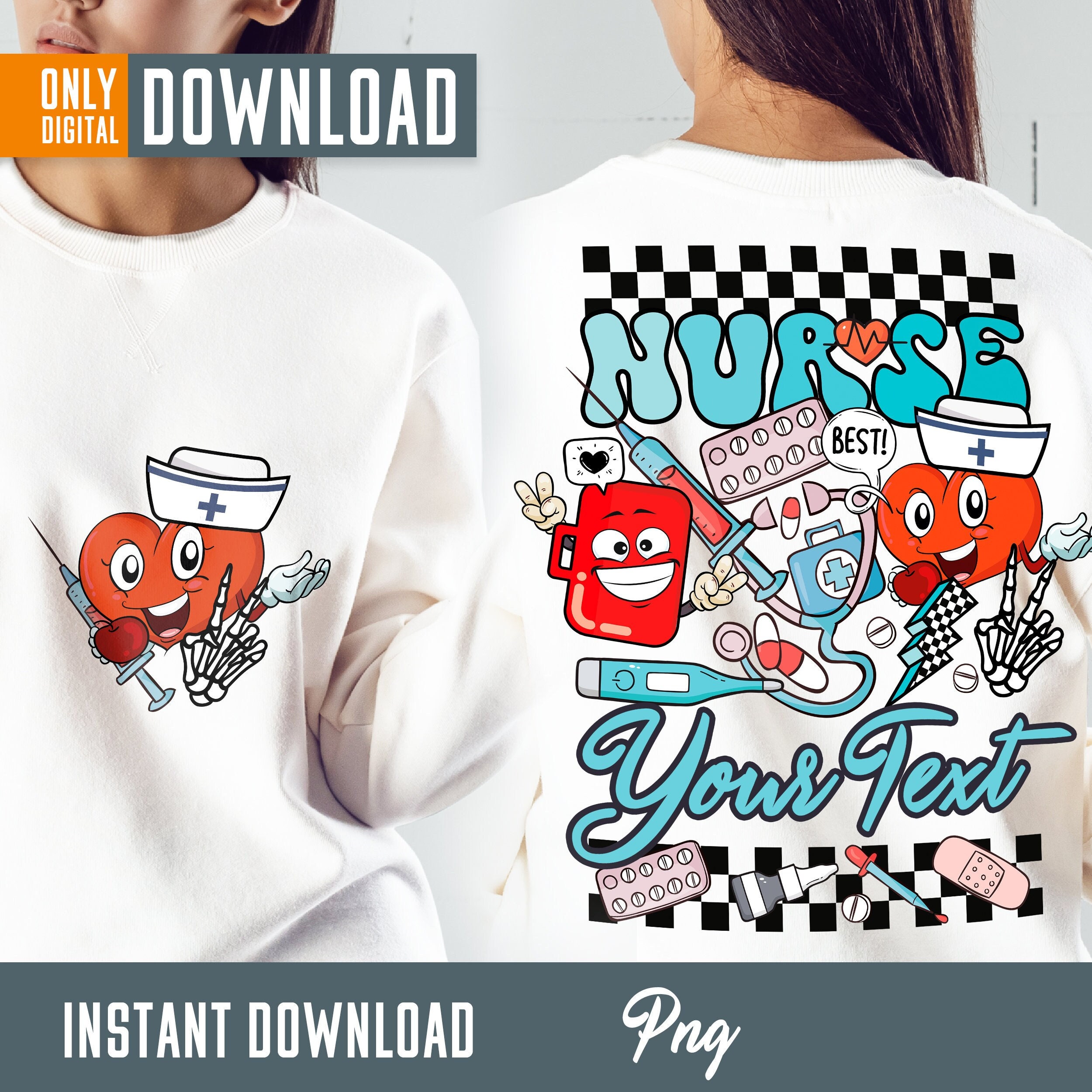 Custom Name Nurse PNG, Sublimation Design (digital Download) - Etsy