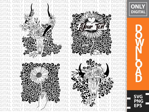 Leopard Sugar Skull Svg Leopard Floralskull Svg File | Etsy