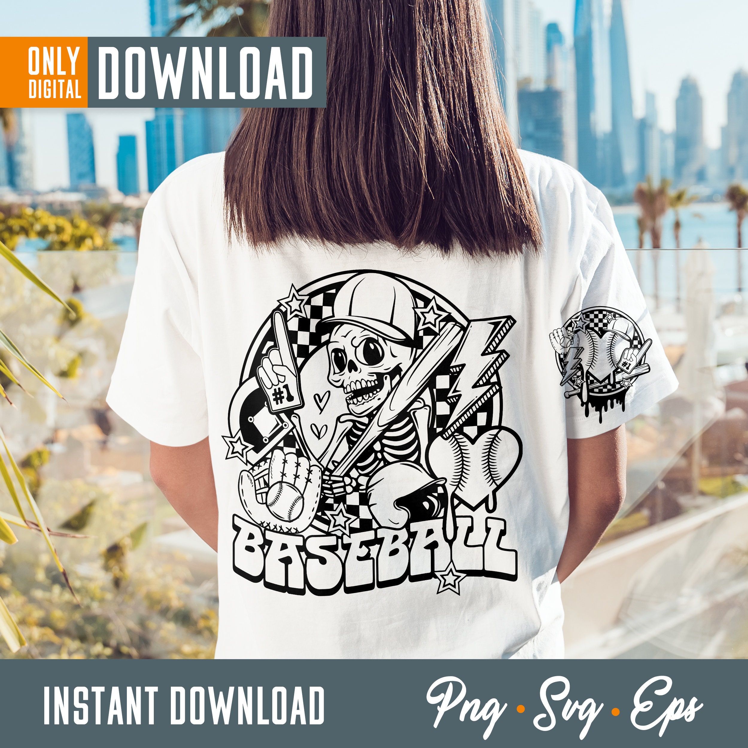 Funny Baseball Skeleton SVG PNG Design, Retro Shirt (digital Download ...