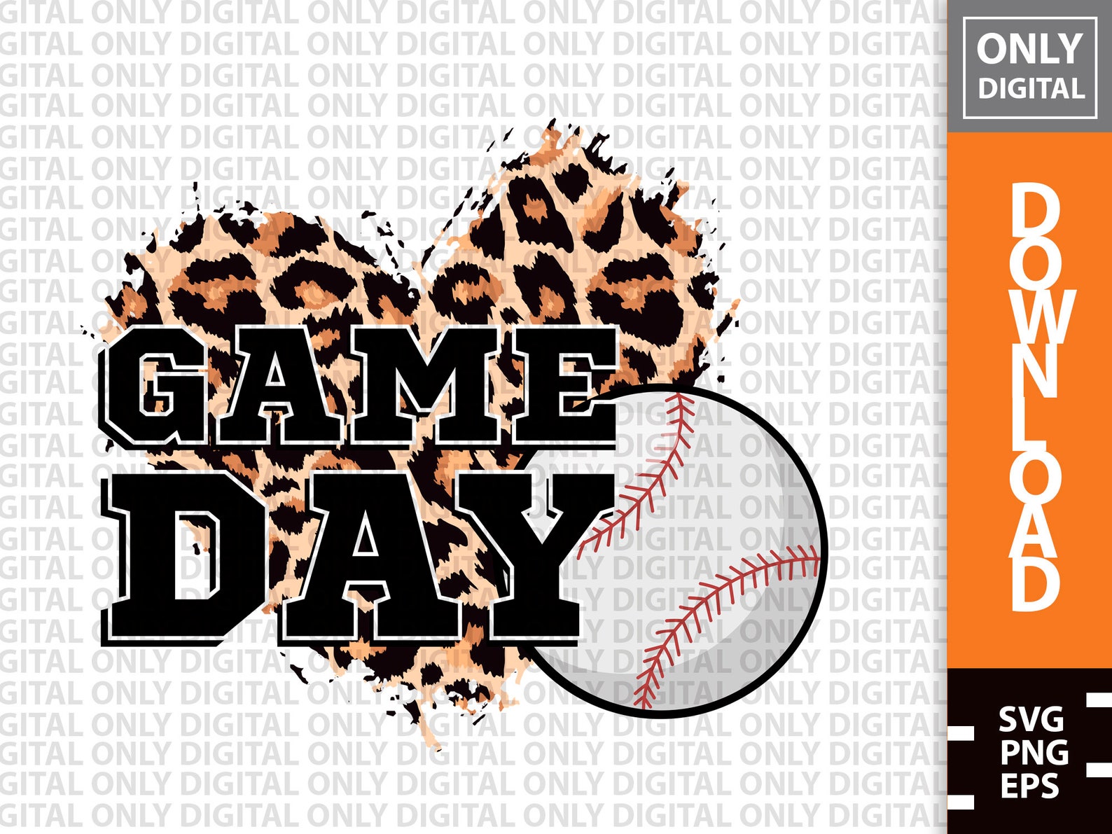 Leopard Baseball Game Day Design, PNG SVG EPS (digital Download) - Etsy