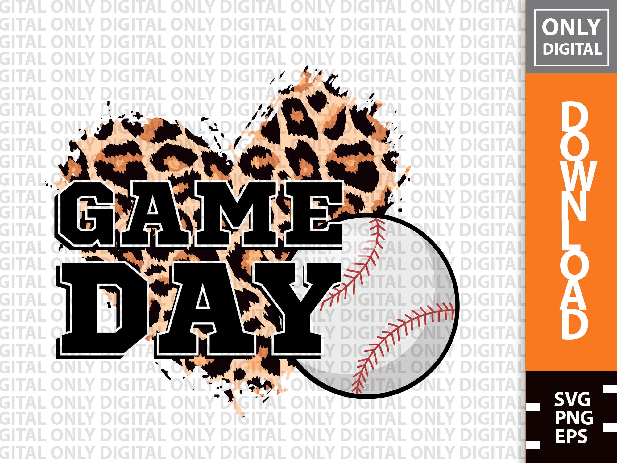Leopard Baseball Game Day Design, PNG SVG EPS (digital Download) - Etsy