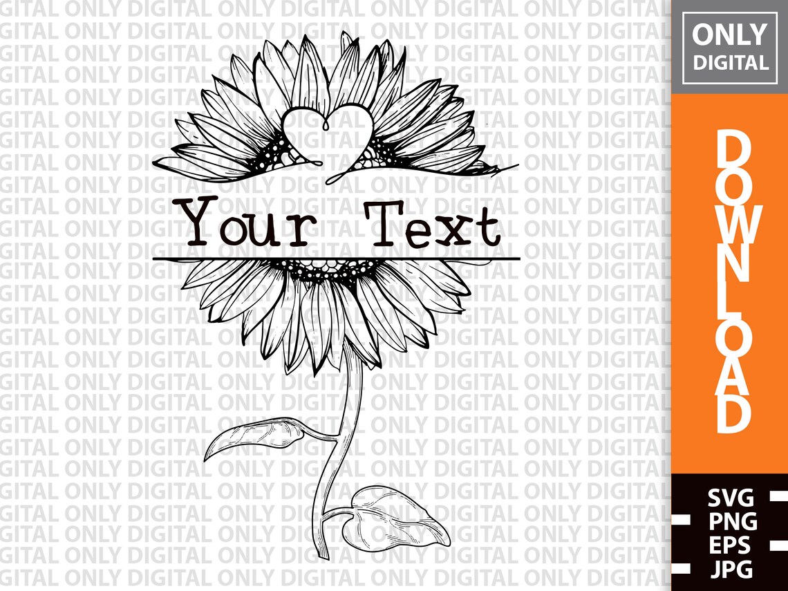Monogram Svg File Sunflower Svg , Cute Monogram With Heart Svg File ...