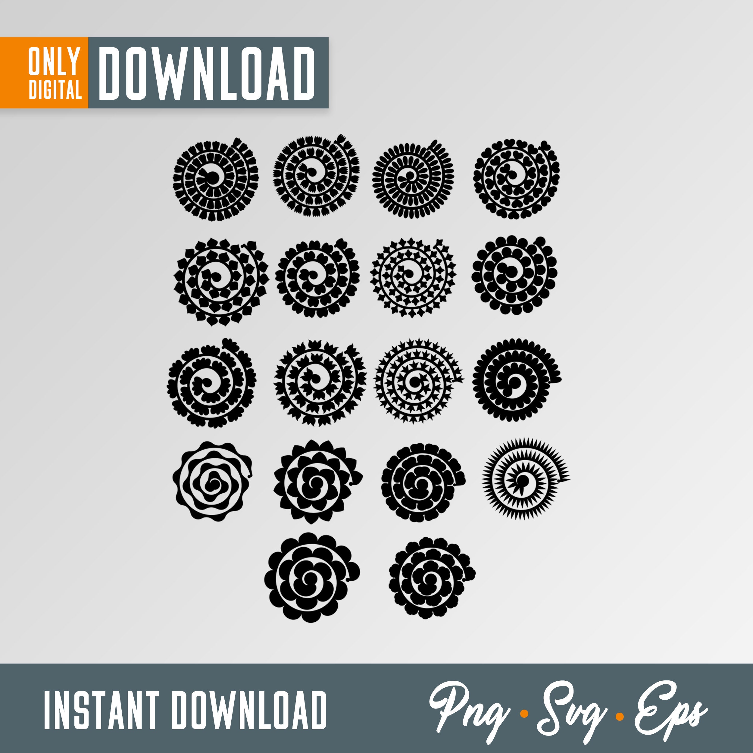 Rolled Flower Svg Paper Flower Svg Rolled Flower Svg Rolled - Etsy