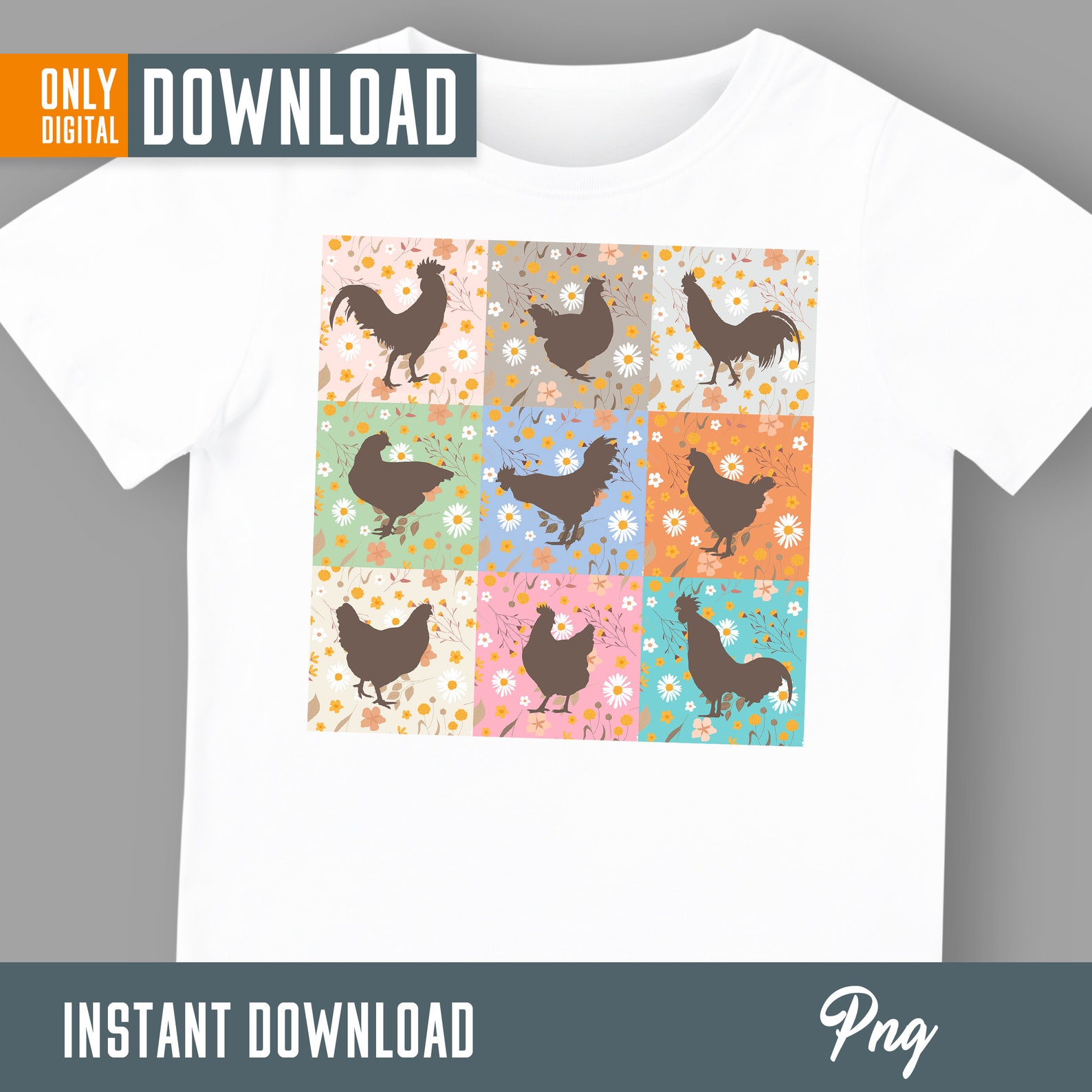 Retro Chickens Sublimation Design Png, Chicken Png, Chicken Clipart ...