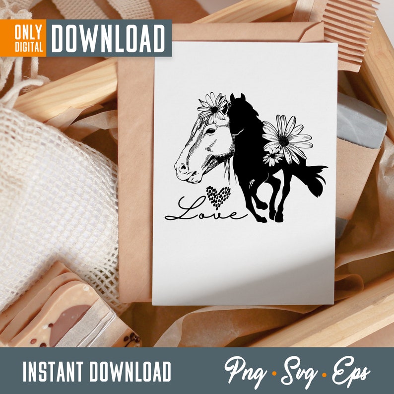 Pferd svg Pferd Clipart Pferd Svg Pferdekopf mit Blumen - Etsy Schweiz