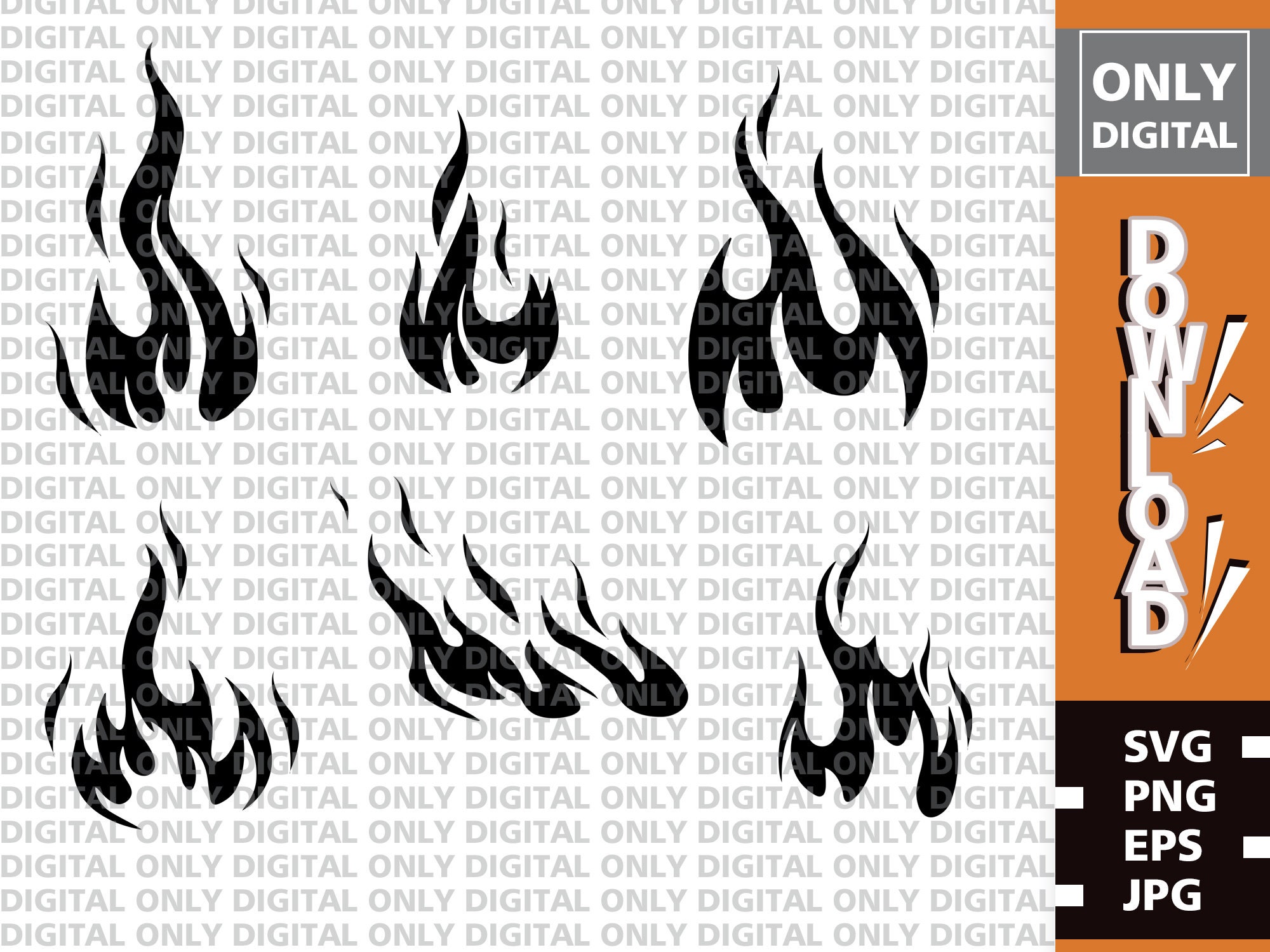 Flames Svg Flames PNG Flames Clipart Flames Bundle Fire - Etsy UK