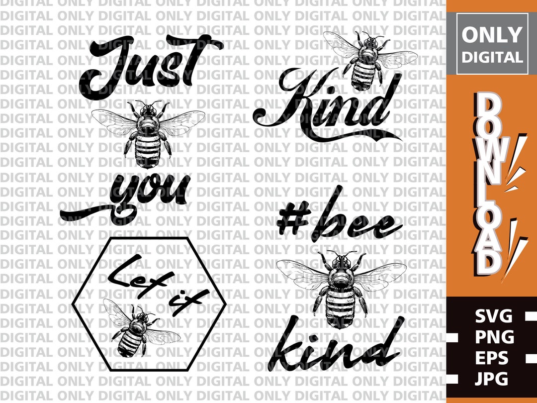 Bee Kind Svg ,bee Kind Clipart , Printable Bee Kind Svg , Bee Svg ...
