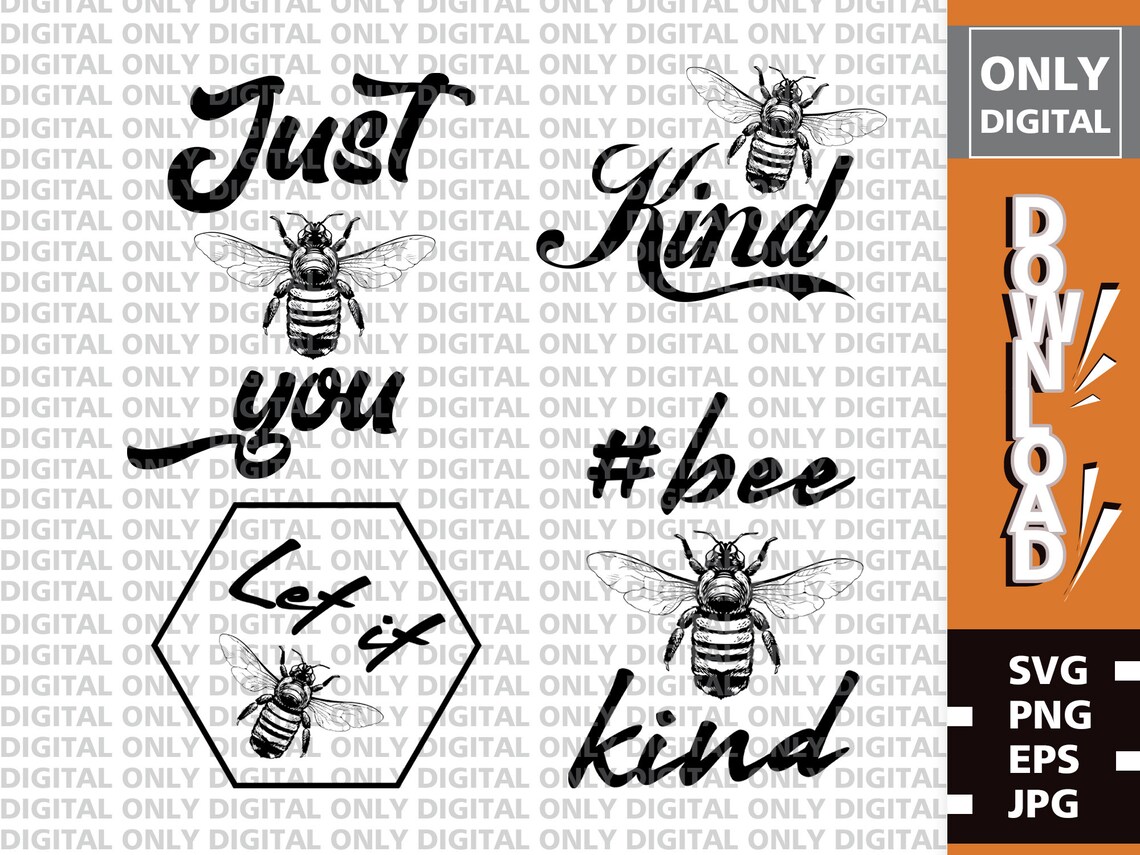 Bee Kind Svg bee Kind Clipart Printable Bee Kind Svg Bee | Etsy
