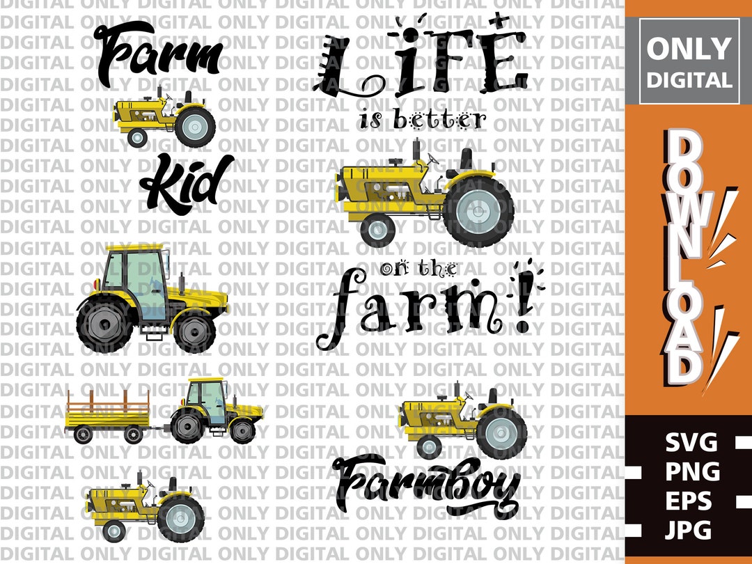 Tractor Svg, Tractor and Wagon Svg , Tractor Birthday Svg , Farming Svg ...