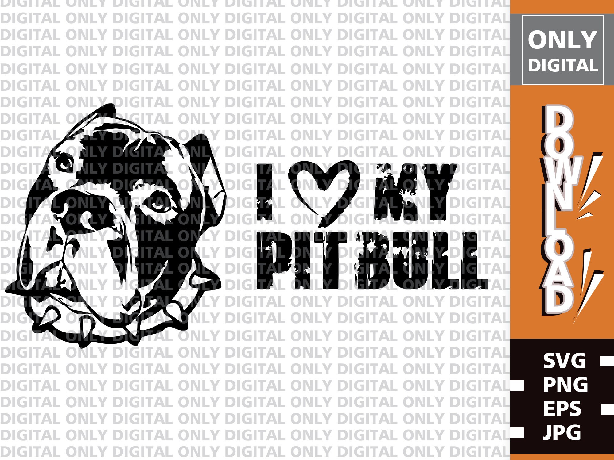 Pitbull Svg Printable Pitbull Svg Png Jpg Eps pitbull | Etsy