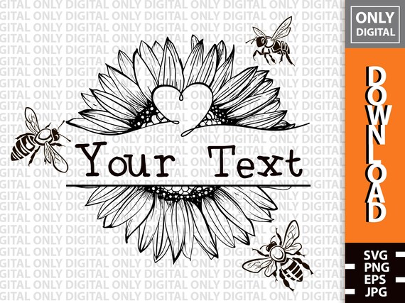 Love Bee Monogram Svg File Bee Monogram With Sunflower Svg - Etsy