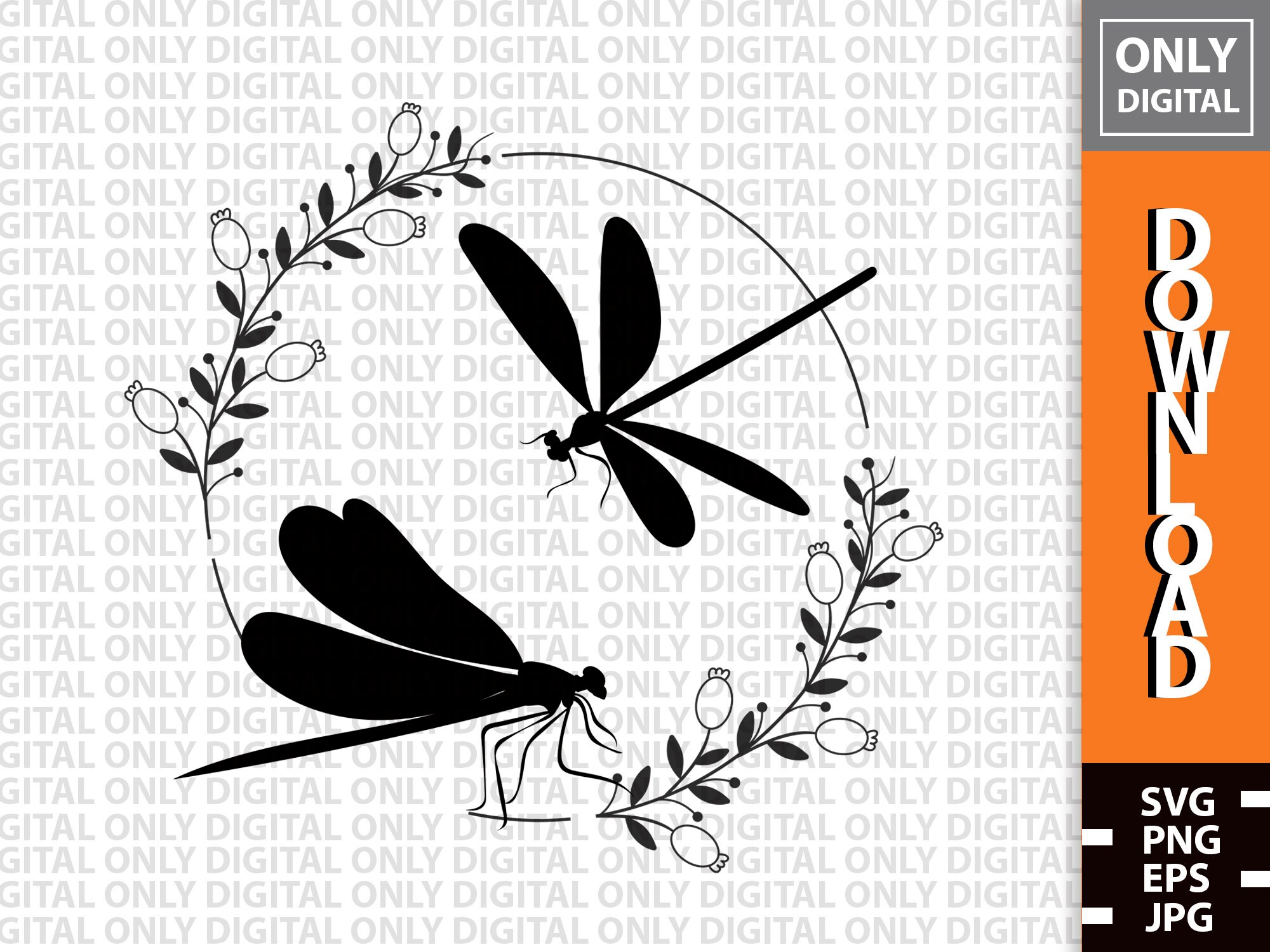Dragonfly in the Flower Wreath Svg Cute Dragonfly Svg Love - Etsy Ireland
