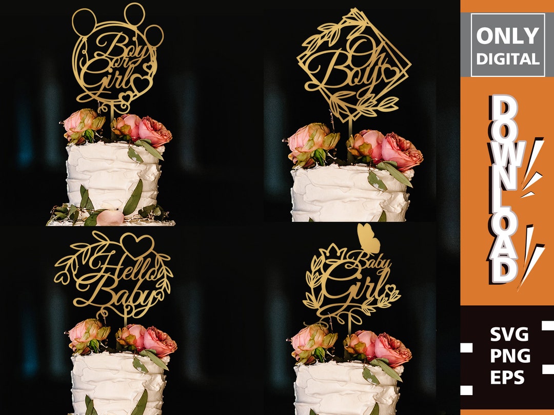 Oh Baby Cake Topper SVG, Baby Cake Topper Svg, Baby Shower Cake, Hello ...