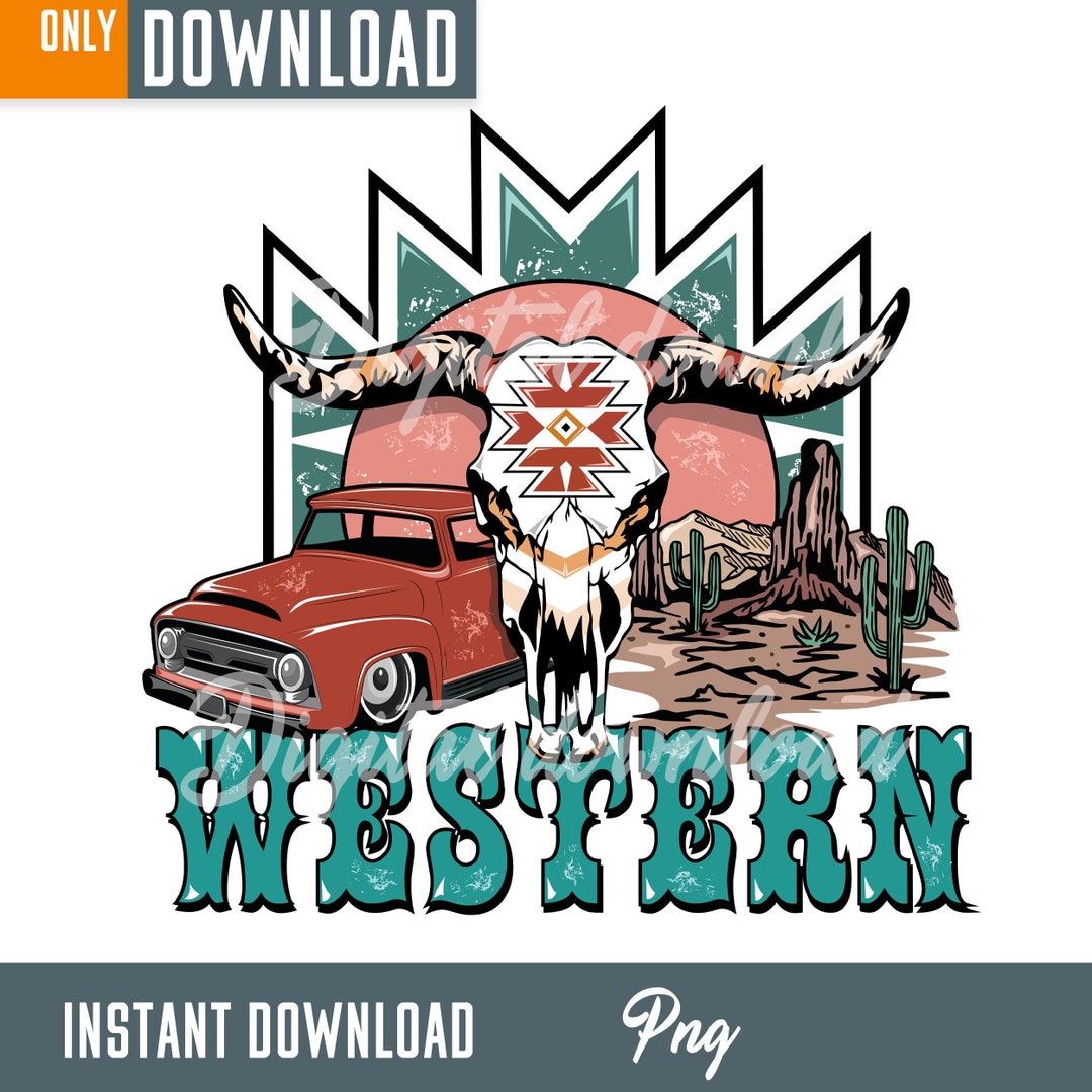 Retro Western Sublimation Design Digital Download Png File - Etsy
