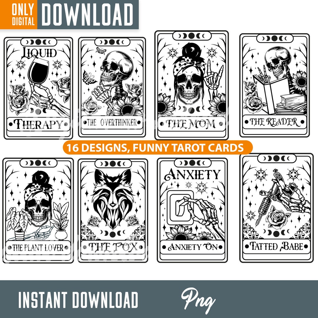 Funny Tarot Cards Bundle Png, Tarot Cards Png, Funny Tarot Cards Png ...