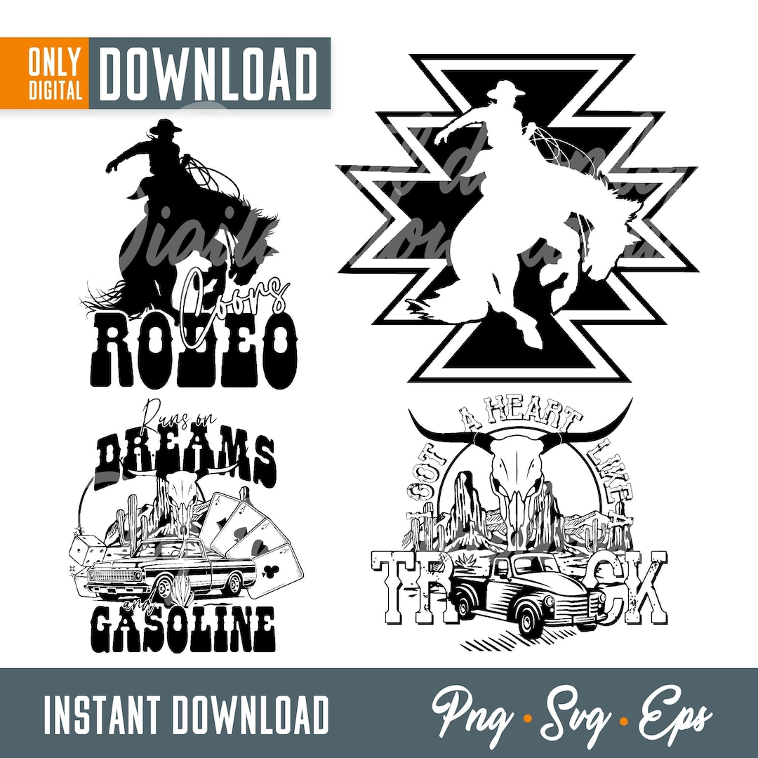 Western Rodeo Svg Bundle, Rodeo Svg, Western Svg, Retro Western Svg ...