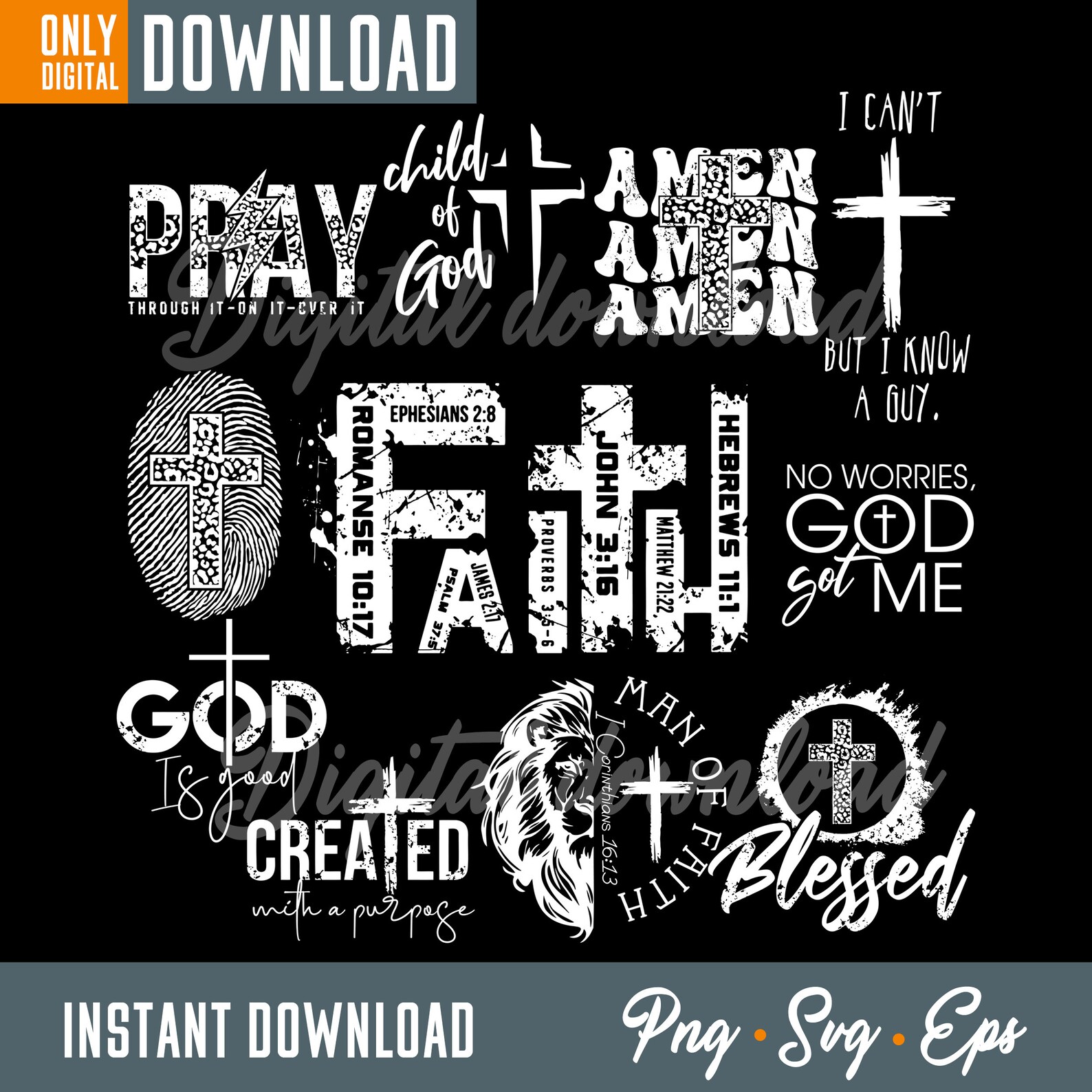 Christian SVG PNG Bundle, Pray Faith Quotes (digital Download) - Etsy