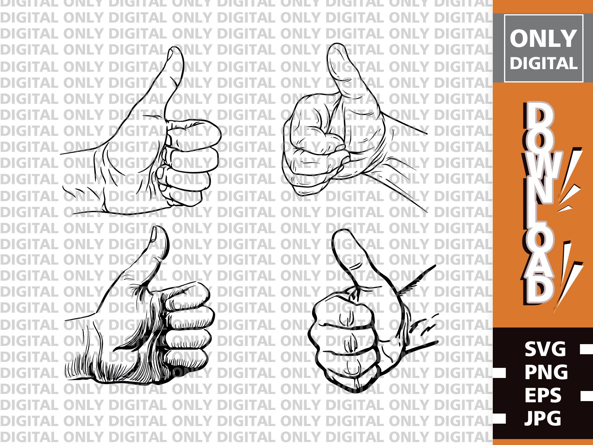 Thumbs up Svg, Thumbs up PNG, Printable Thumbs up Svg, Thumbs Up, Hands ...