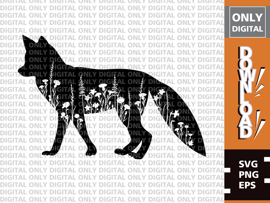 Fox Svg , Floral Fox Silhouette Svg File , Fox Svg Bundle , Floral Fox ...
