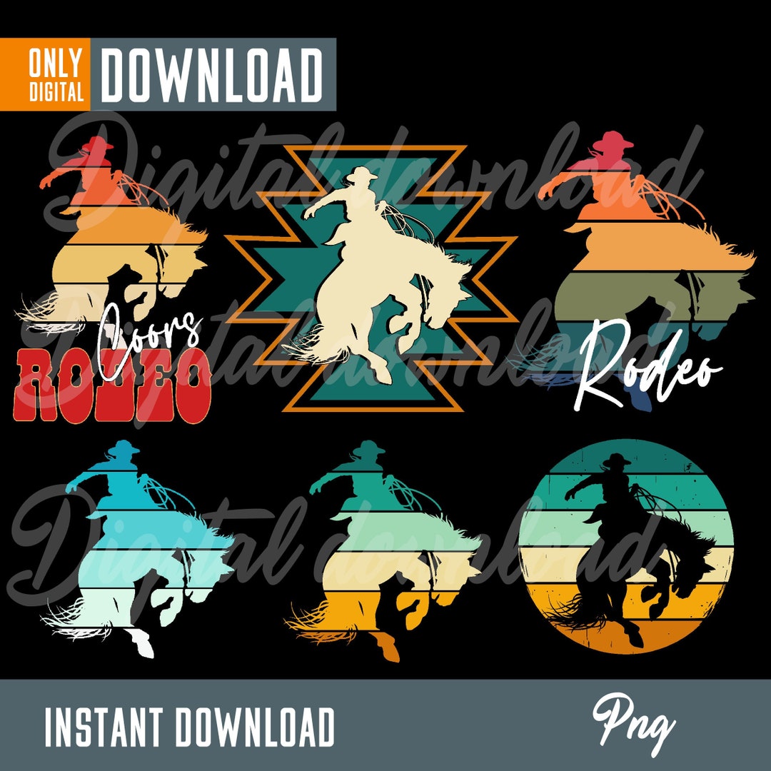 Retro Rodeo Cowboy PNG, Western Graphic (digital Download) - Etsy