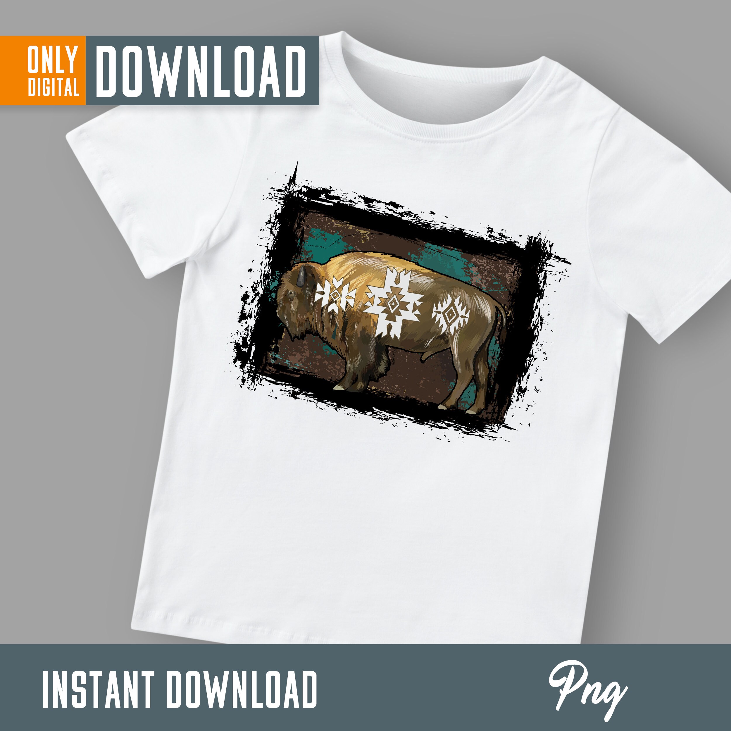 Aztec Bison PNG, Vintage Western Clipart (digital File) - Etsy