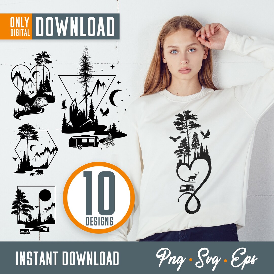 Mountain Svg, Camping Svg, Mountain Landscape, Camp Life Svg, Nature ...