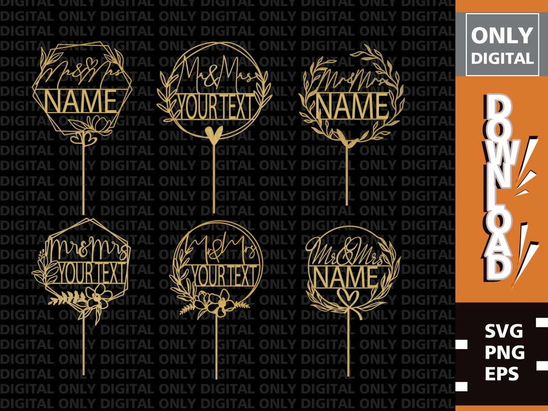 Cake Topper Wedding, Wedding Cake Topper Svg, Wedding Topper, Custom ...