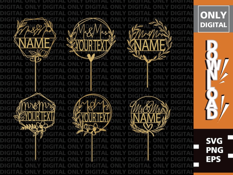 Cake Topper Wedding Wedding Cake Topper Svg Wedding Topper - Etsy