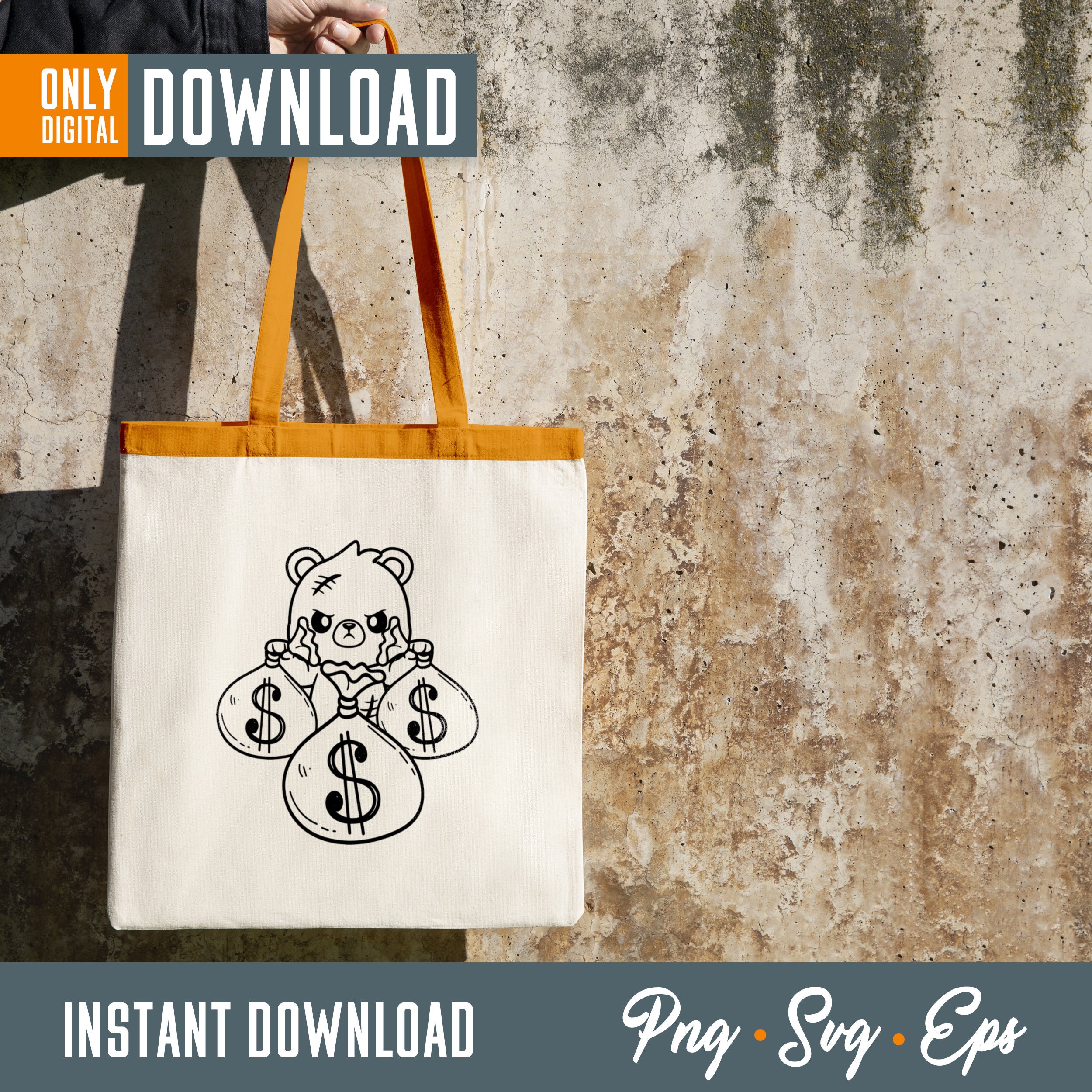 Money Clipart Money Svg Teddy Bear King Money Bag SVG Money - Etsy