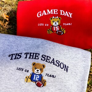 Custom Embroidered Game Day Sweatshirt, Personalized Football Jersey - Etsy