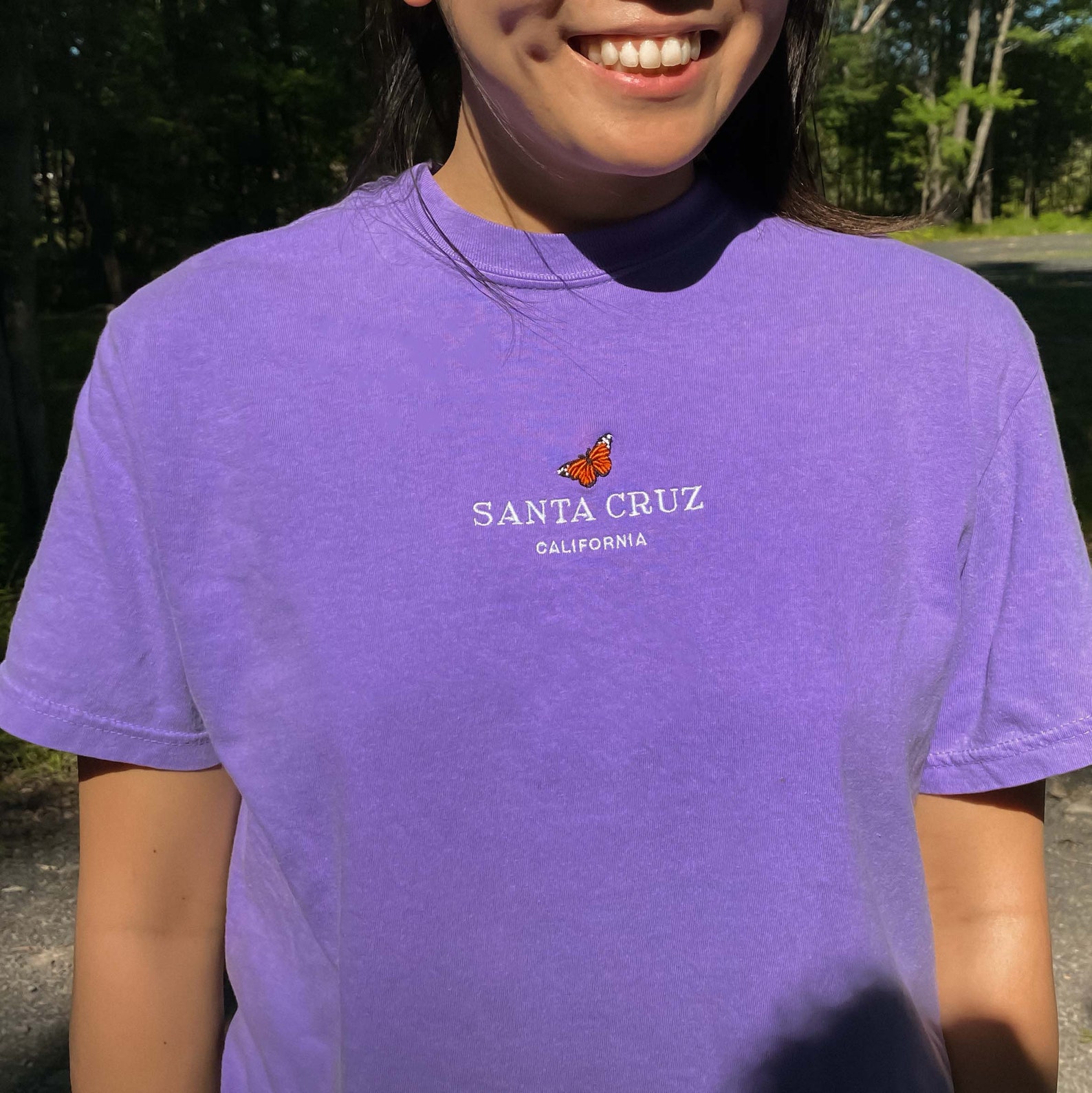 Santa Cruz California T-shirt, Butterfly Vintage Tee Embroidered ...