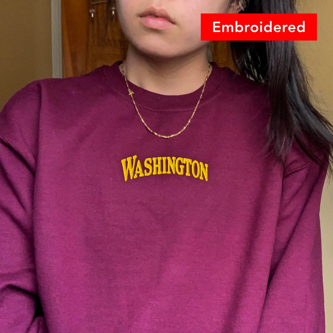 Washington Sweatshirt Embroidered, University Crewneck, Student Gift - Etsy