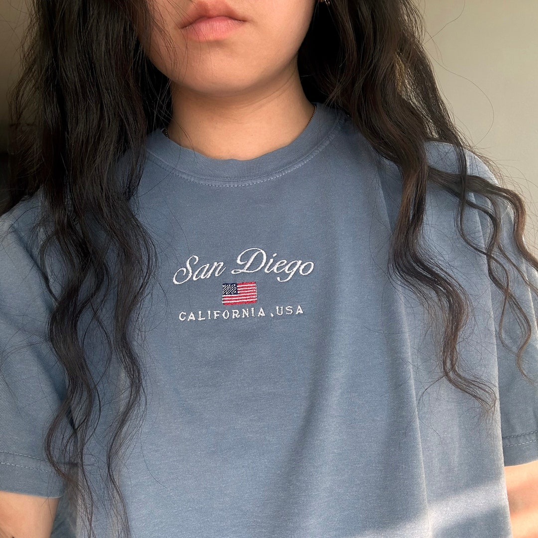 San Diego Vintage T-shirt Embroidered, Comfort Colors California ...