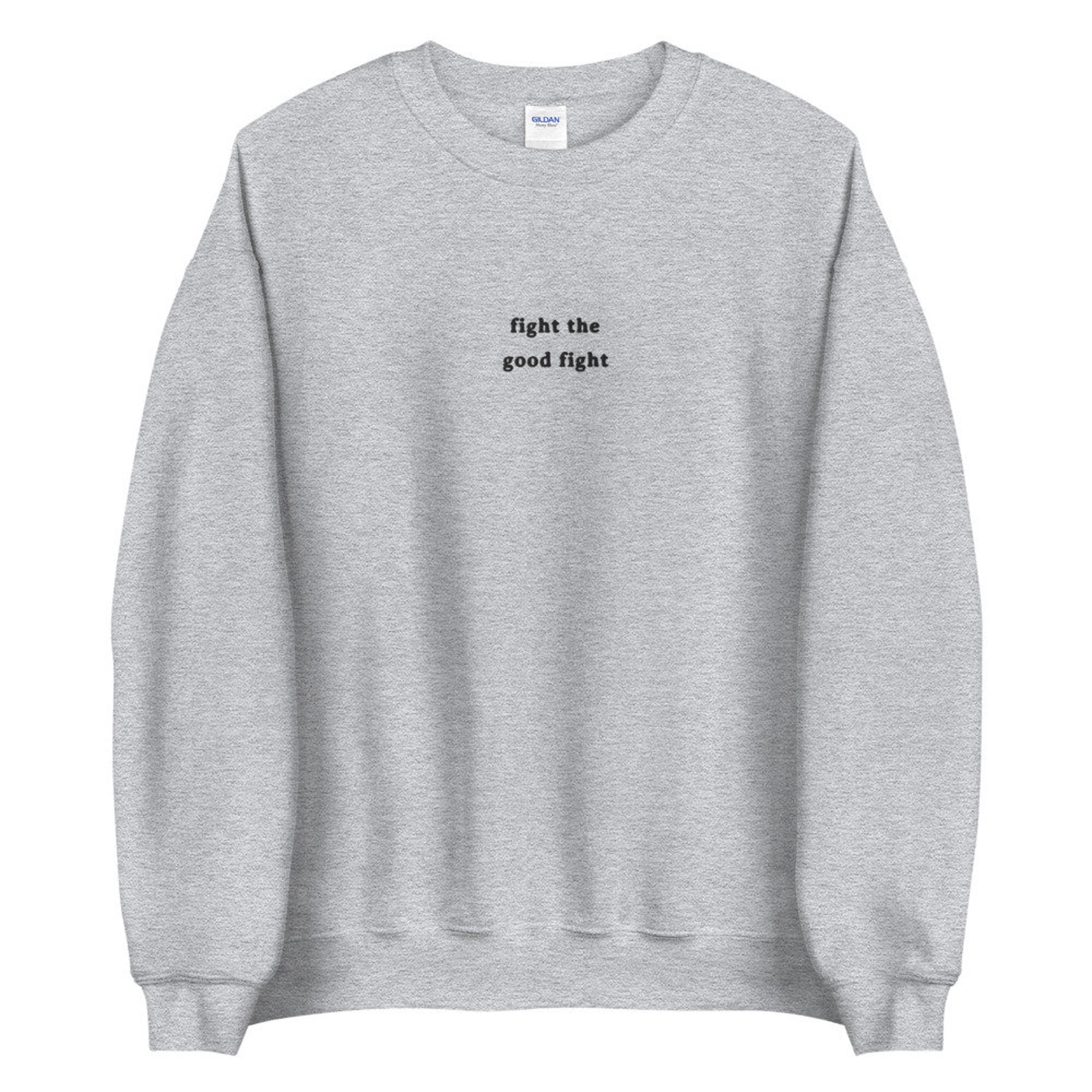 The Good Fight, Faith Sweatshirt, Christian Crewneck Embroidery - Etsy