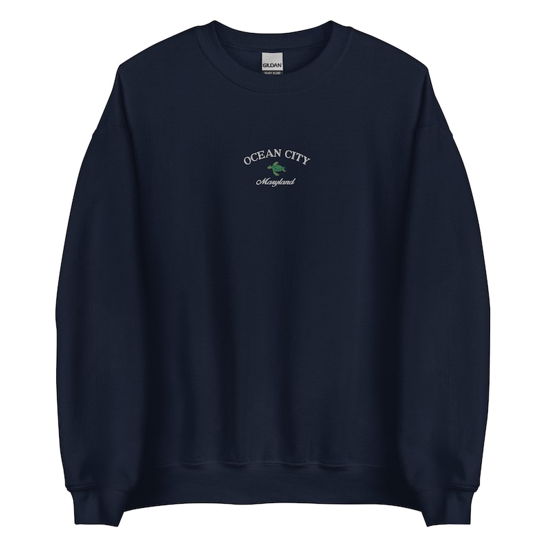 Ocean City Maryland Sweatshirt, Embroidered Turtle Crewneck - Etsy