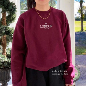 London England Sweatshirt Embroidered, Vintage Britain Crewneck, UK ...
