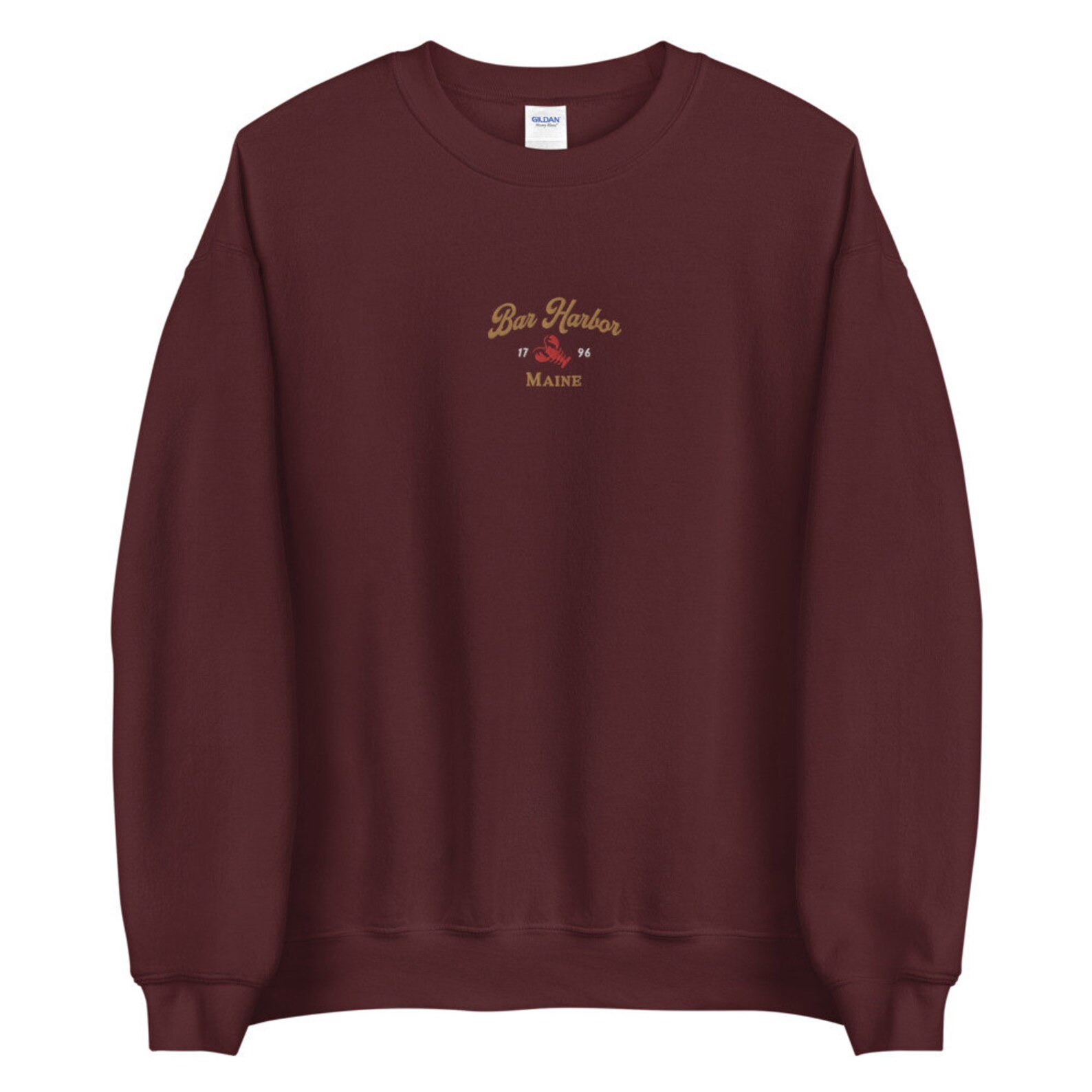 Bar Harbor Maine Sweatshirt, Vintage Crewneck Embroidered, Lobster ...