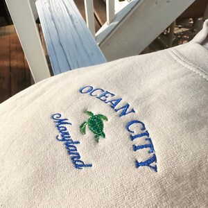 Ocean City Maryland Sweatshirt, Embroidered Turtle Crewneck - Etsy