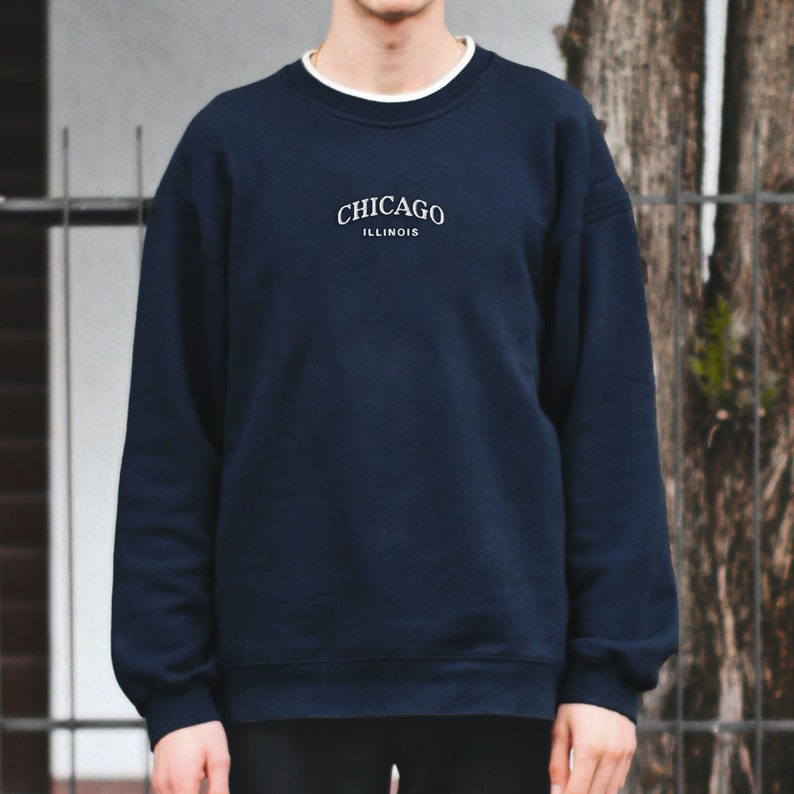 Chicago Sweatshirt university Crewneck embroidered Sweater | Etsy